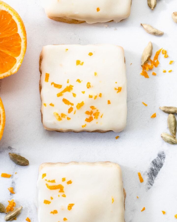 Cardamom Shortbread Cookies with Orange Glaze Recipe