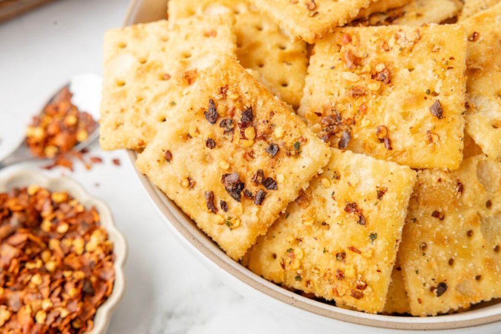 Zesty Baked Fire Crackers (that are crisp, not greasy!)