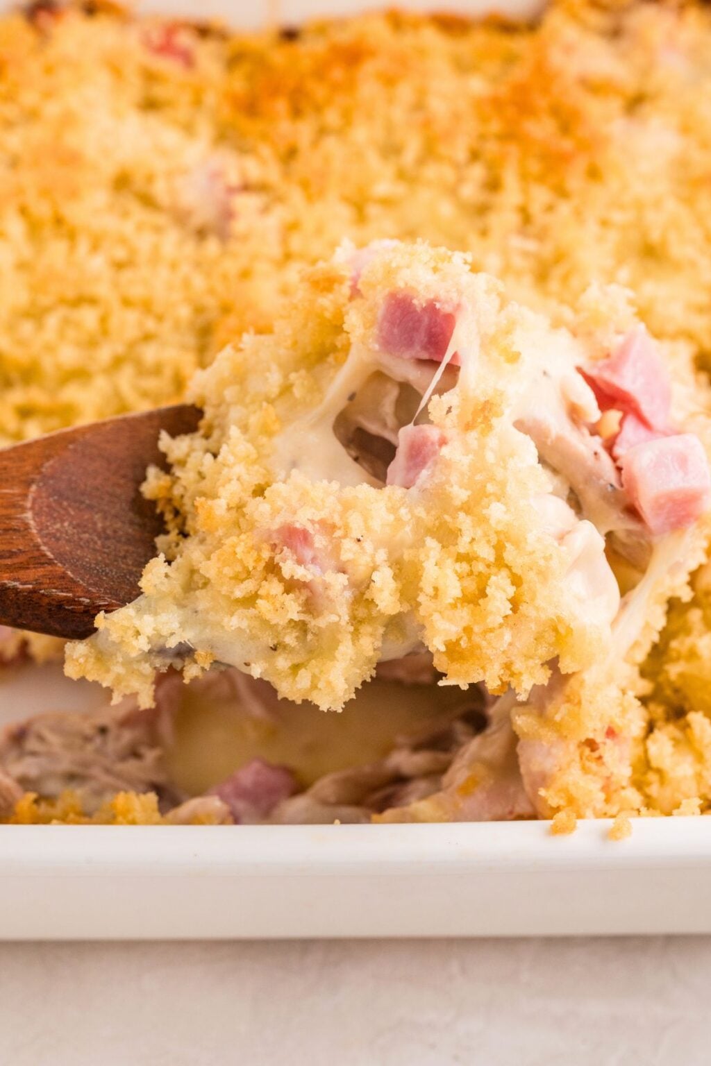 Chicken Cordon Bleu Casserole with Creamy Dijon Cheese Sauce